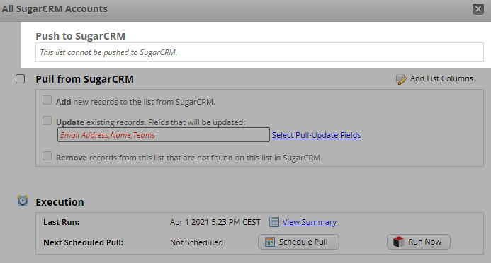 Sugar CRM API Upgrade – Act-On Connect Home