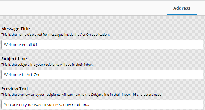3. Create a Basic Email – Act-On Connect Home