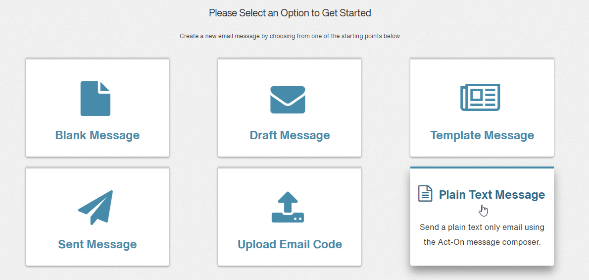 Sending a Text-Only Email Message – Act-On Connect Home